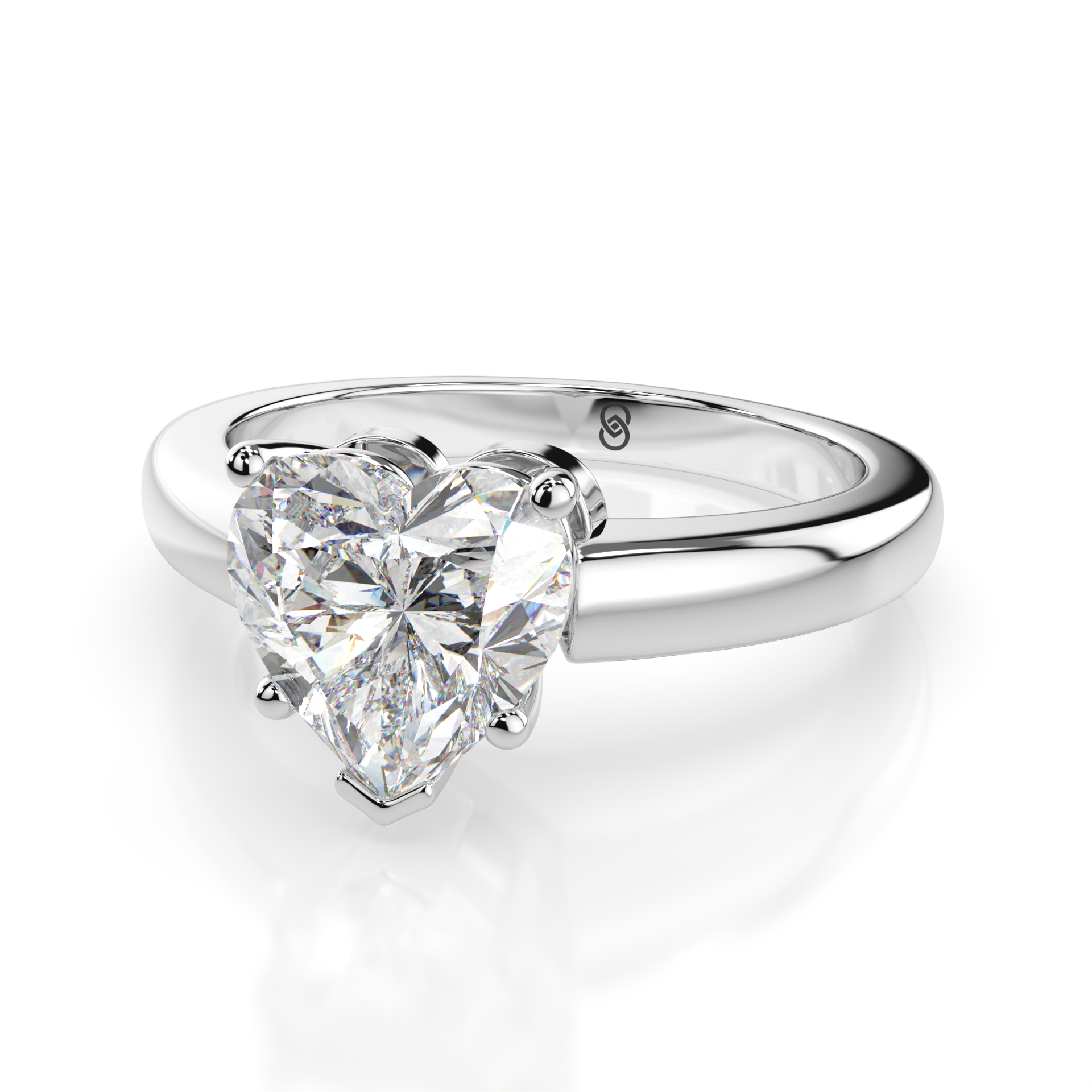 Radiance Heart Cut Plain Band Engagement Ring – Segen Luxury